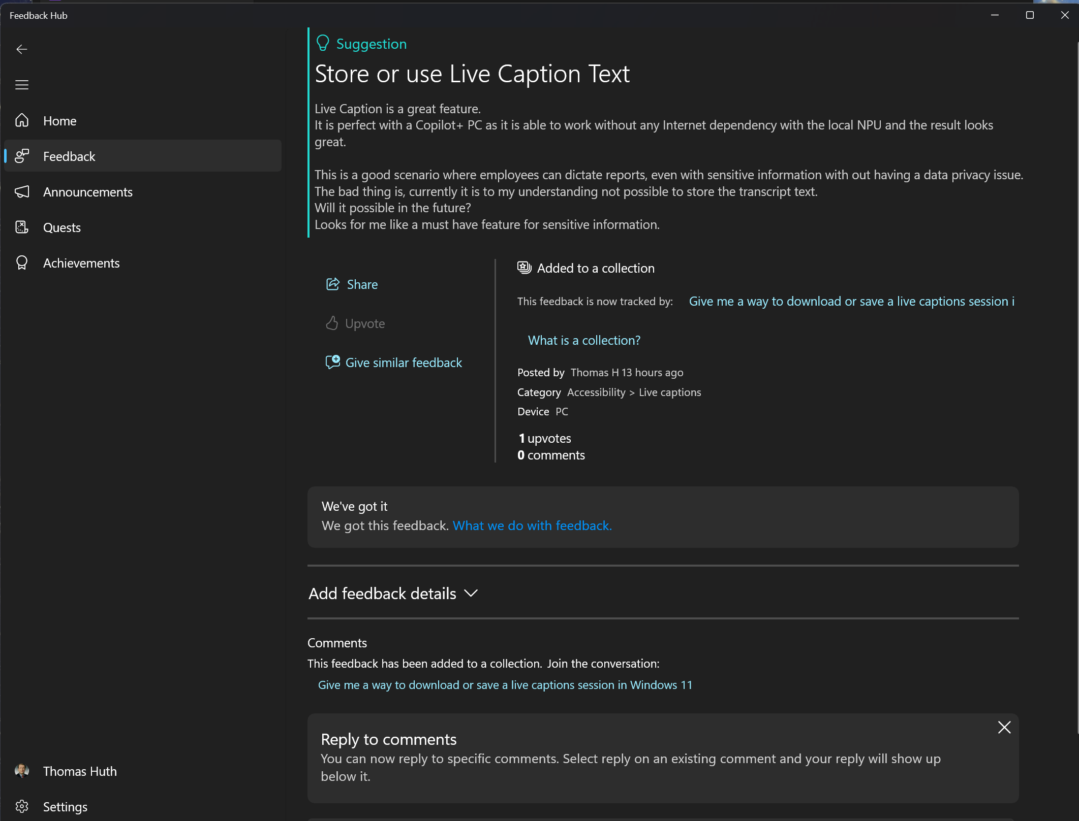Live captions exportable? - Microsoft Q&A