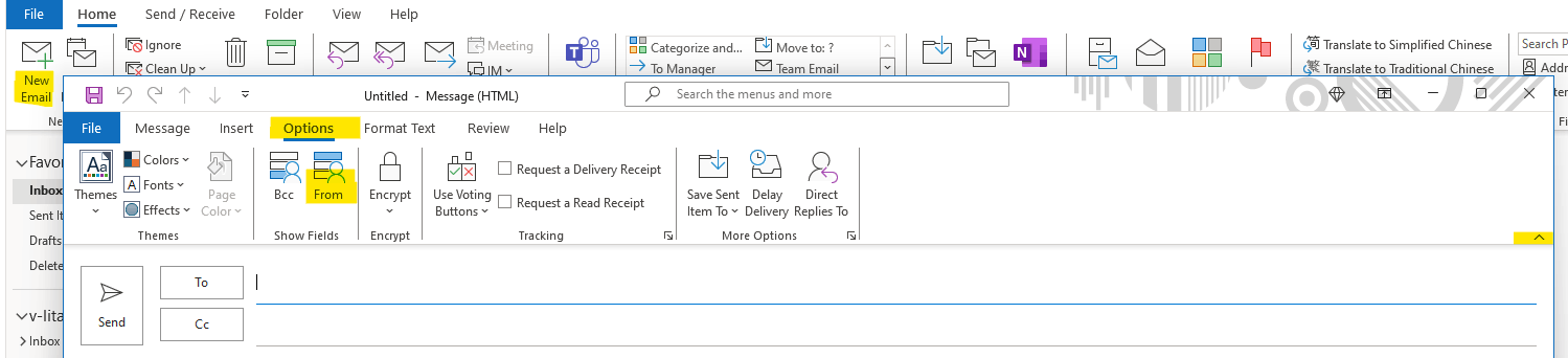 How to add "From" line in new emails I create? - Microsoft Q&A