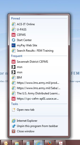 Pinned links to IE Taskbar icon - Microsoft Q&A
