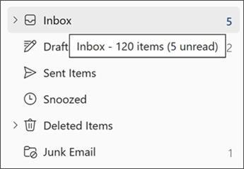 Unable to view total number of emails or total number of items in new ...