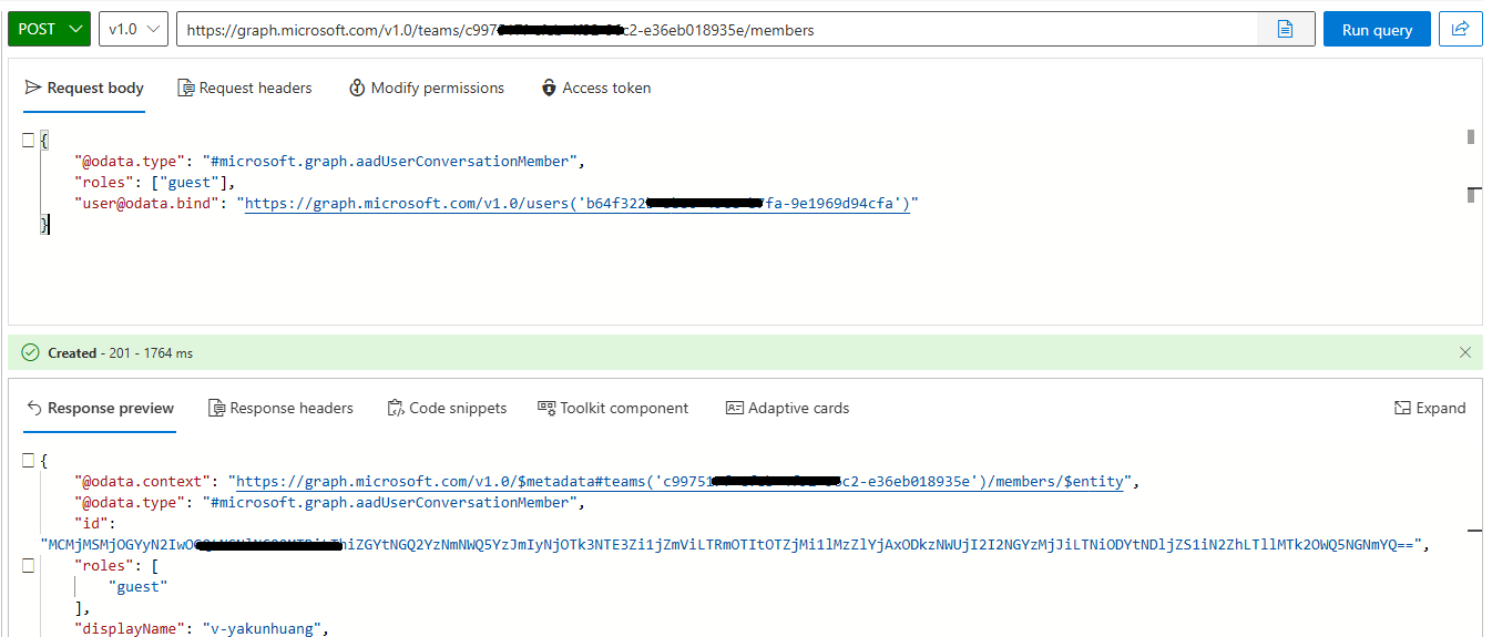Adding an anonymous user (External User) to teams group chat using API - Microsoft Q&A