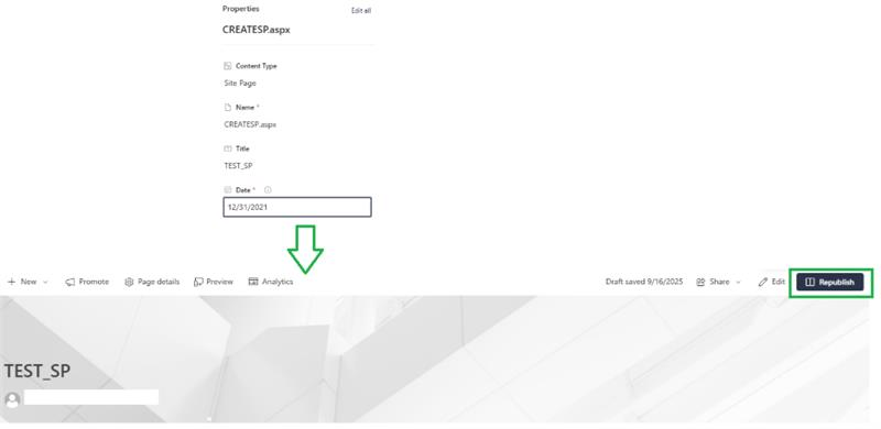 SharePoint site pages library "This page is missing required info ...