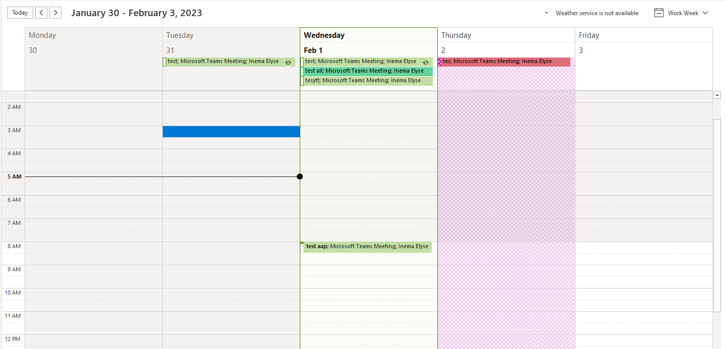 Outlook Multi Day Events - Cascade Event through the hours on my calendar instead of "header ...