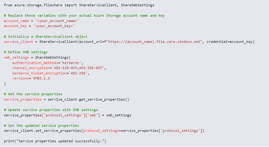create a storage account along with file share and using security ...