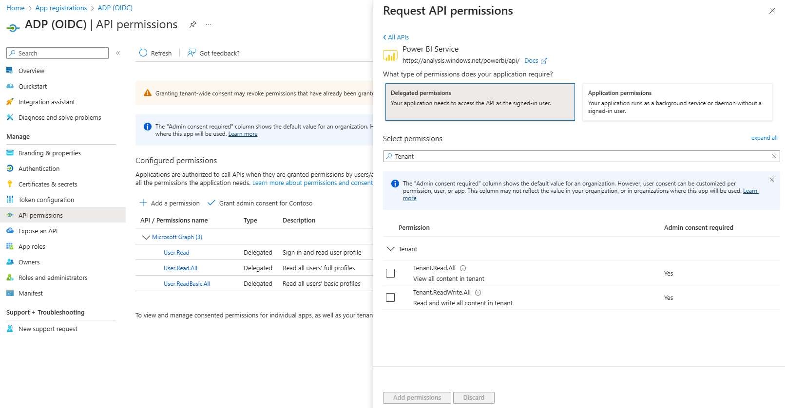 Azure Power BI API Permission Activity.Read.All - Microsoft Q&A