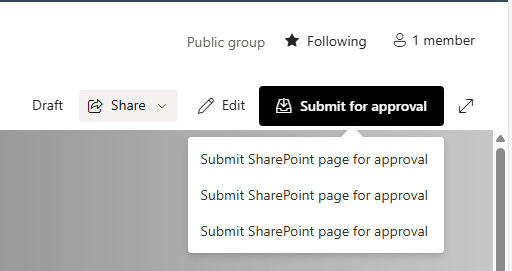 SharePoint Submit for approval button duplicate - Microsoft Q&A
