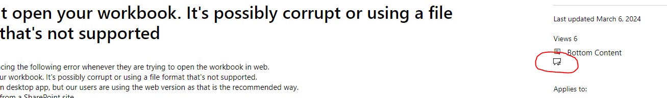 Couldn't open your workbook. It's possibly corrupt or using a file format that's not supported ...