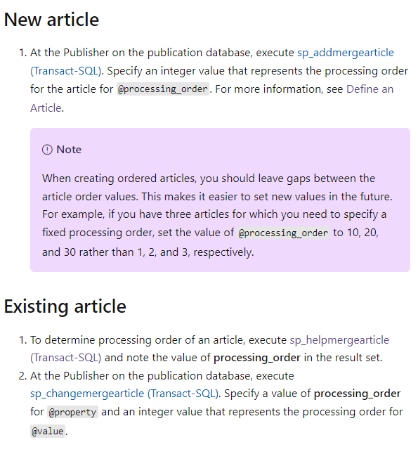 Scripting out 'Create Merge Replication' does not include 'processing_order' - Microsoft Q&A
