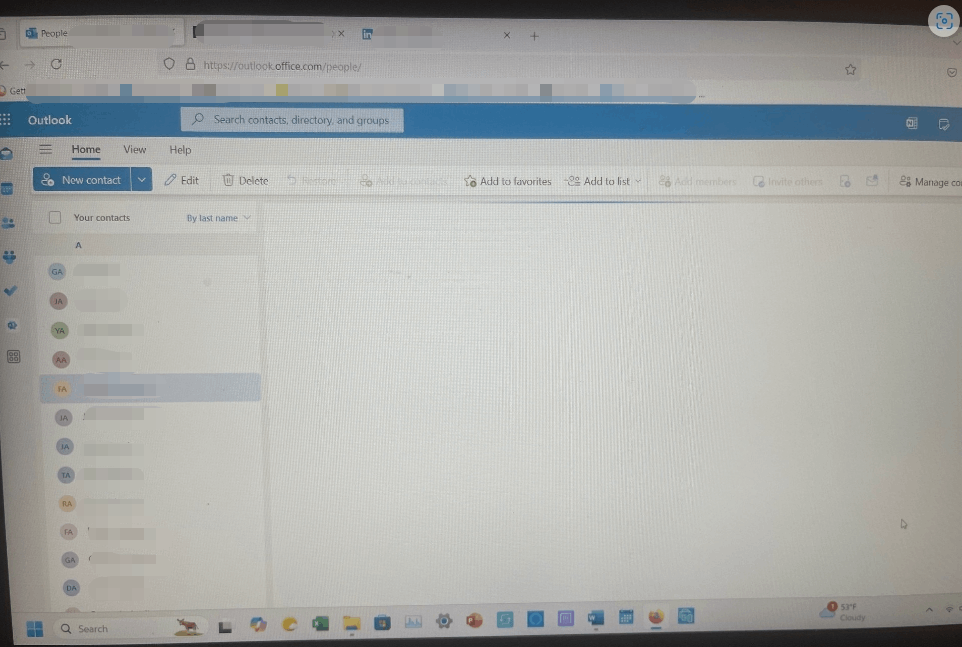 I am unable to view my contact list in the People view on Outlook on ...