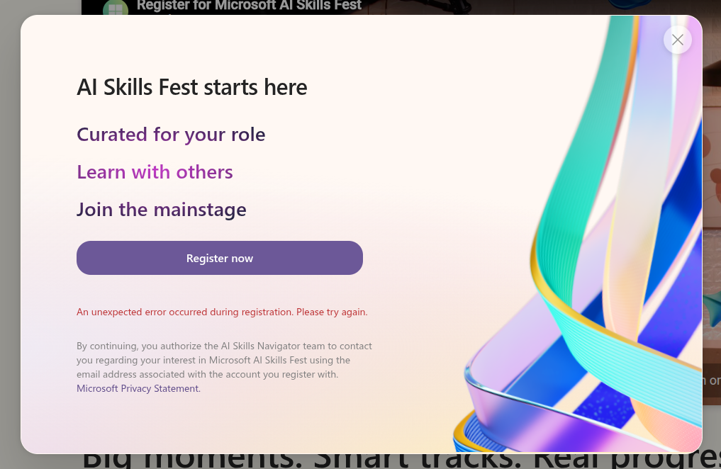 AI Skills Fest 2026: Register now - An unexpected error occurred during ...