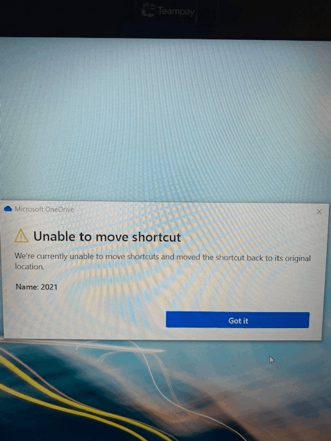 OneDrive Error Unable to move shortcut - Microsoft Q&A