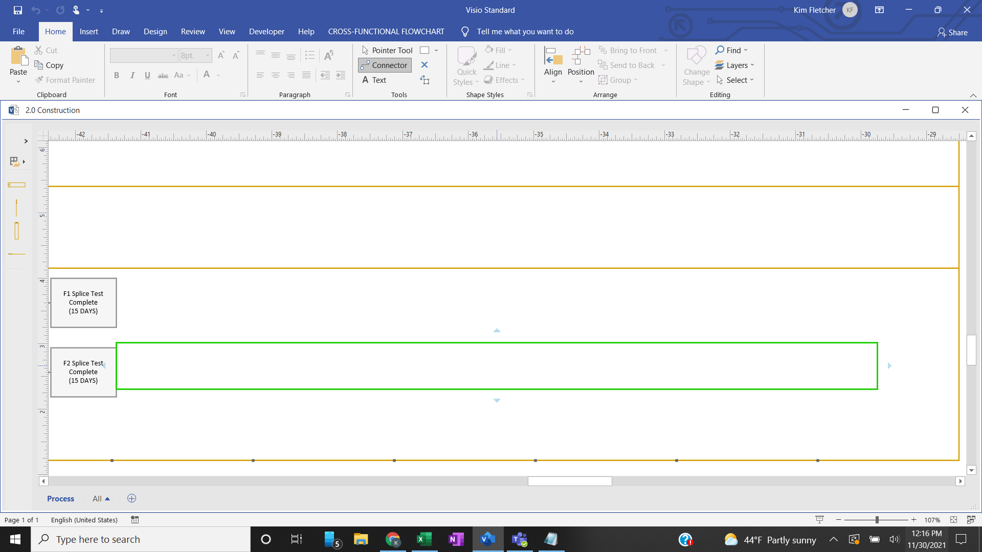 Visio 2019 - Invisible rectangle with connectors, but unable to select ...