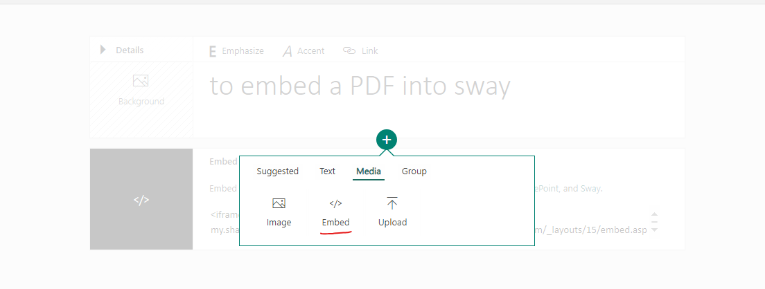 I am unable to embed a PDF into sway - Microsoft Q&A