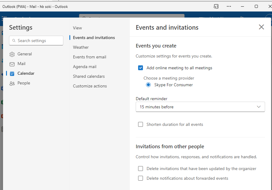 How to Keep Meeting Requests in Your Inbox in Outlook.com PWA? - Microsoft Q&A