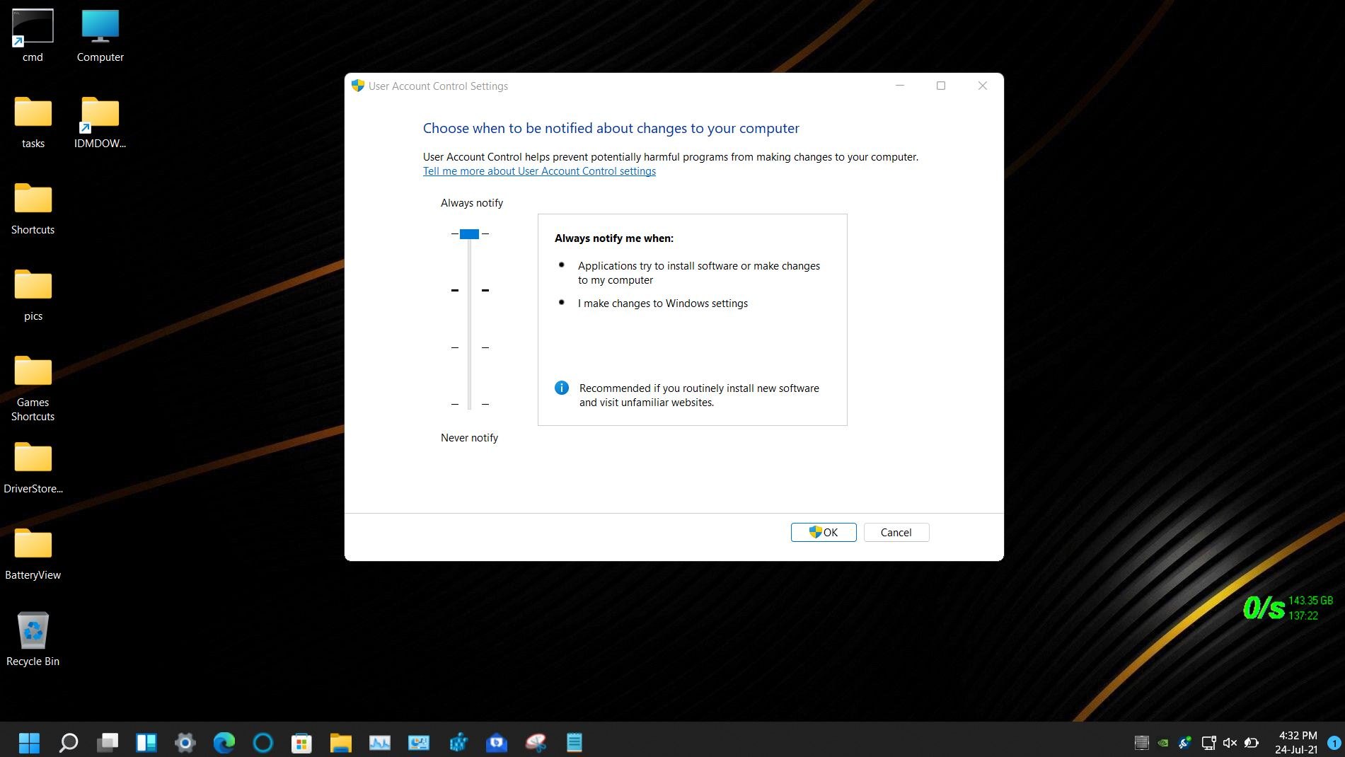 User Account Control Dialogue Box not showing yes and no options ...