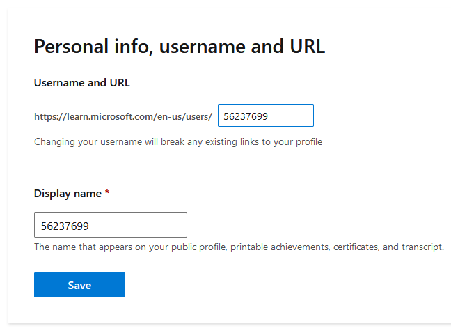 Microsoft Learn's 'Username' and 'Display name' keep changing ...