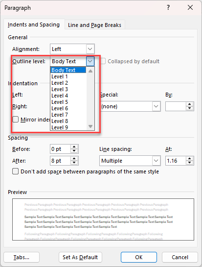how to set up headings to work in Navigation Pane. Navigation Pane is not recognizing headings ...