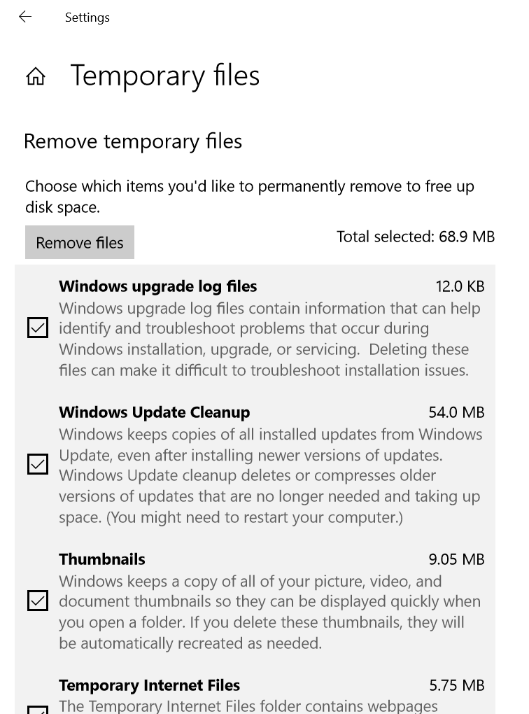 Windows shows two different Temporary files folder sizes - Microsoft Q&A