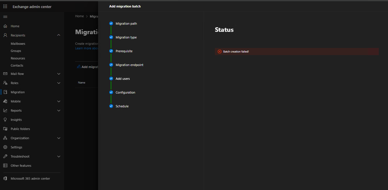 Exchange Online Migration – “Batch creation failed!” in Migration ...