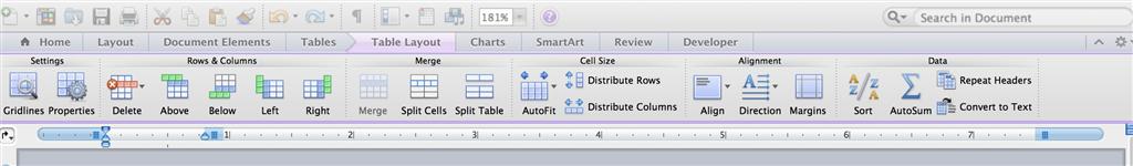 "table layout" Ribbon disappeared - Microsoft Q&A