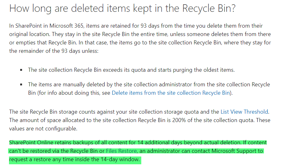 Recovering Onedrive Data After Being Deleted From Second Stage Recycle