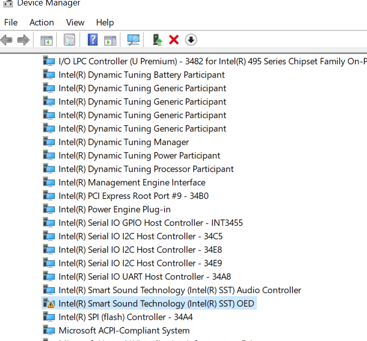 No Output Device Found - Intel(R) Smart Sound Technology (Intel(R) SST ...