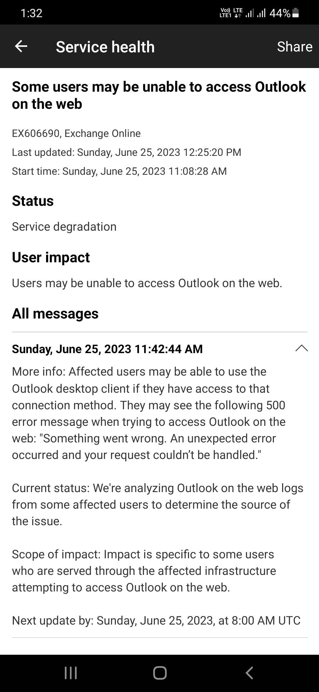Outlook, OWA, no connection - Microsoft Q&A