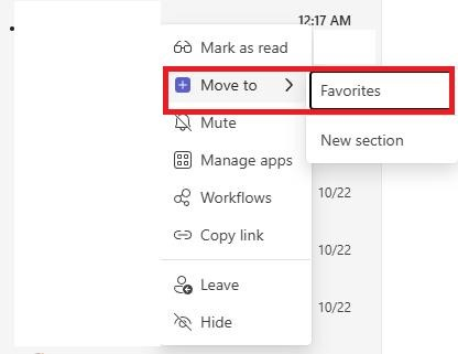 How can I pin self-chat to the top of teams - Microsoft Q&A