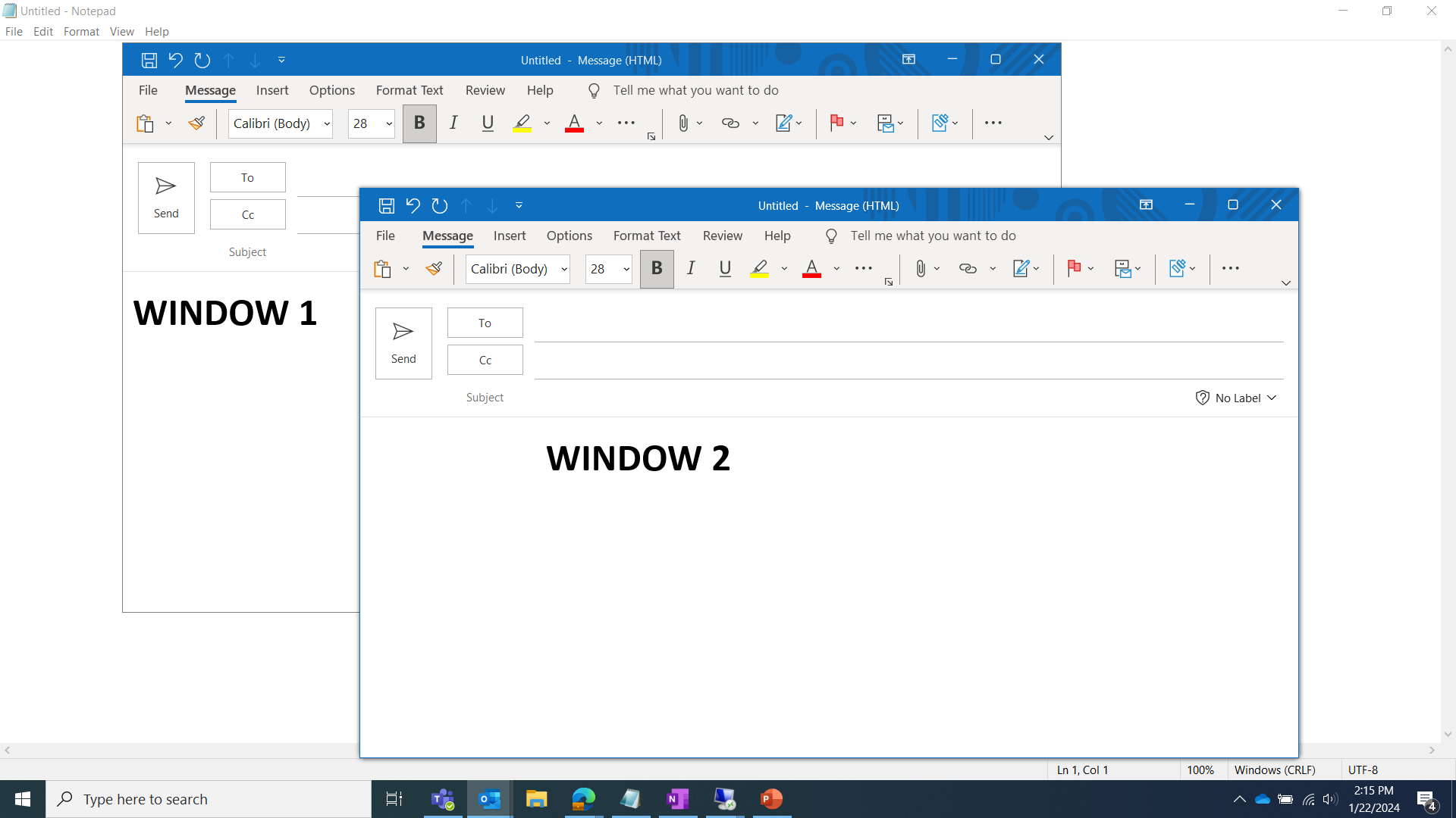 The border of the unfocused window is also highlighted as similar to ...