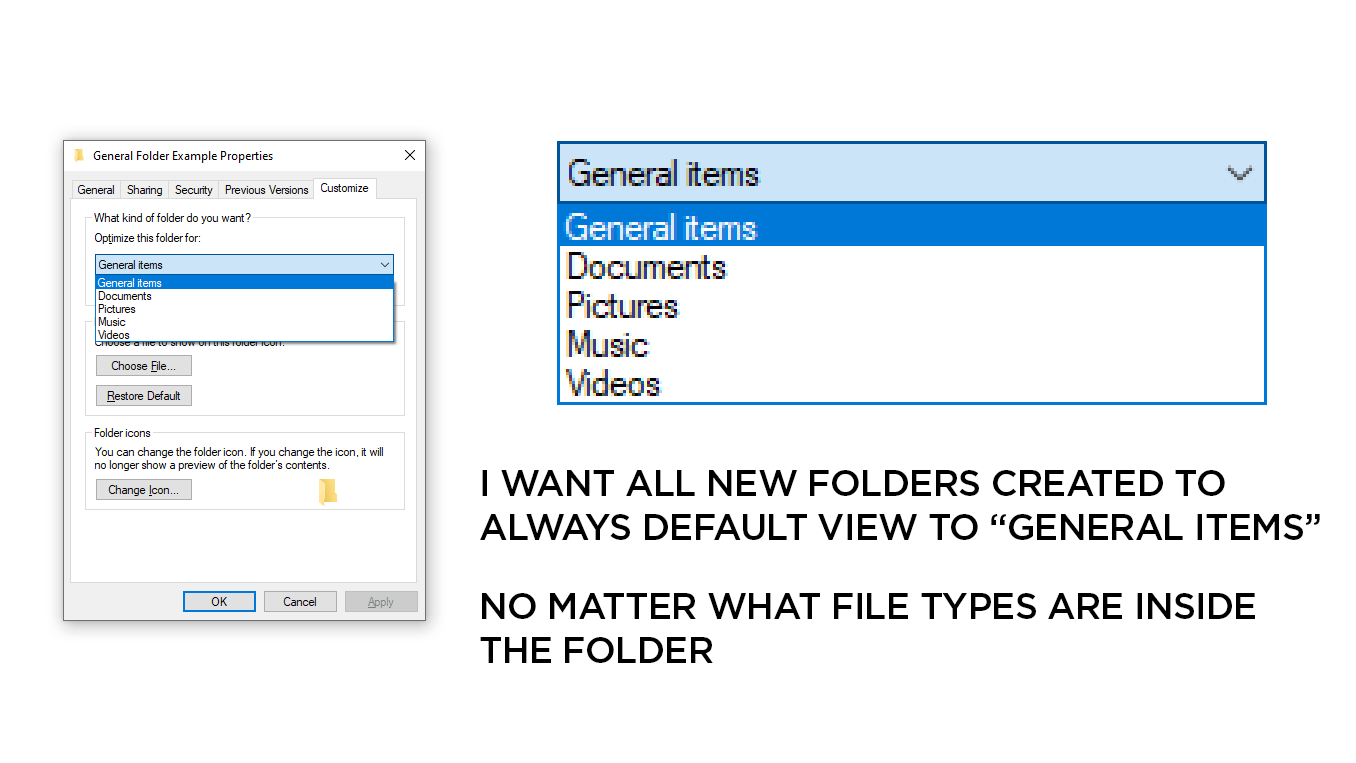 How To Set Default Folder View For All New Folders, Regardless Of File ...