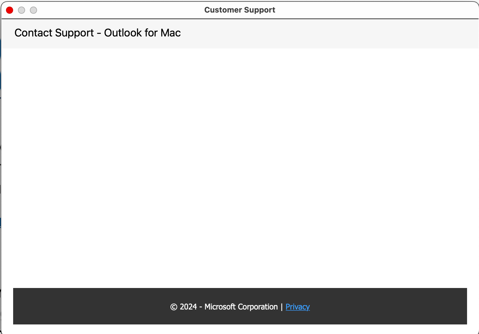 Outlook for Mac: Support chat interface is blank - Microsoft Q&A