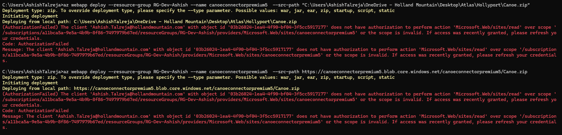 Deployment failing - Encountered an error (ServiceUnavailable) from ... Deployment failing - Encountered an error (ServiceUnavailable) from ...
