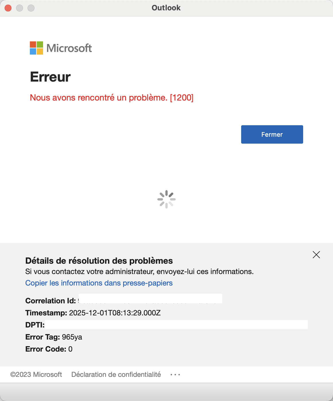 Problème de connexion Outlook (entreprise) - Microsoft Q&A