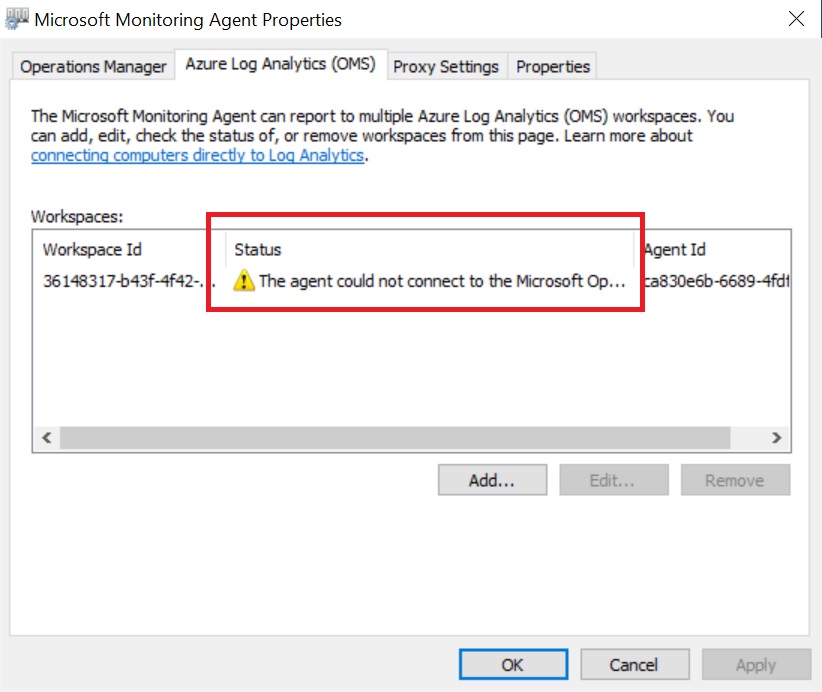 Azure Monitor agent (Windows) unconnected - Microsoft Q&A