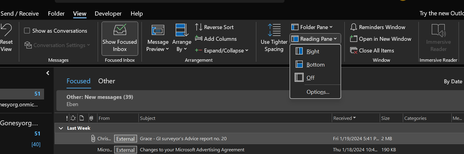 Message automatically opening in New Outlook - Microsoft Q&A