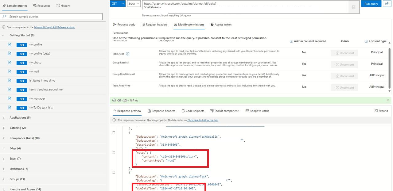 All of my plans and associated tasks (completed/pending etc) that I've ...