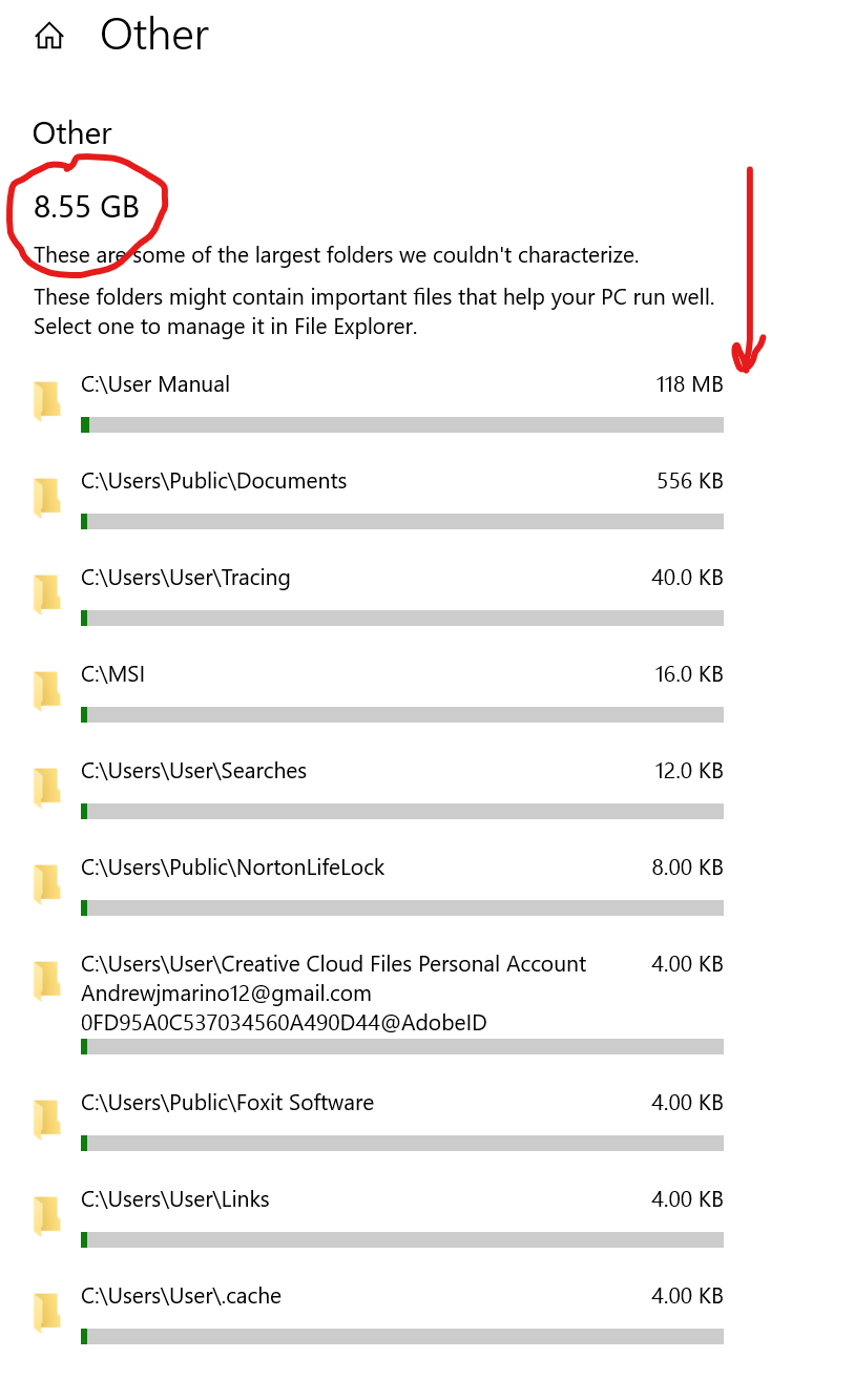 Windows 10 Storage on C Drive - Other Files Storage - Microsoft Q&A