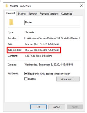 File size on disk for SSIS Scale Out is large - Microsoft Q&A