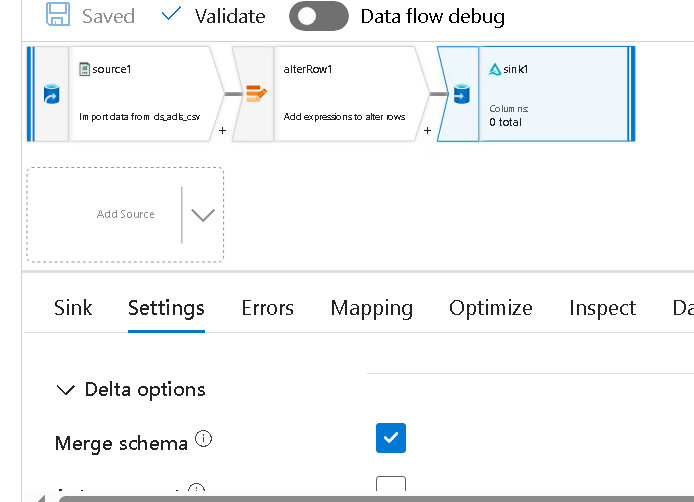Schema Drift Issue in Dataflow with Sink-Delta - Microsoft Q&A