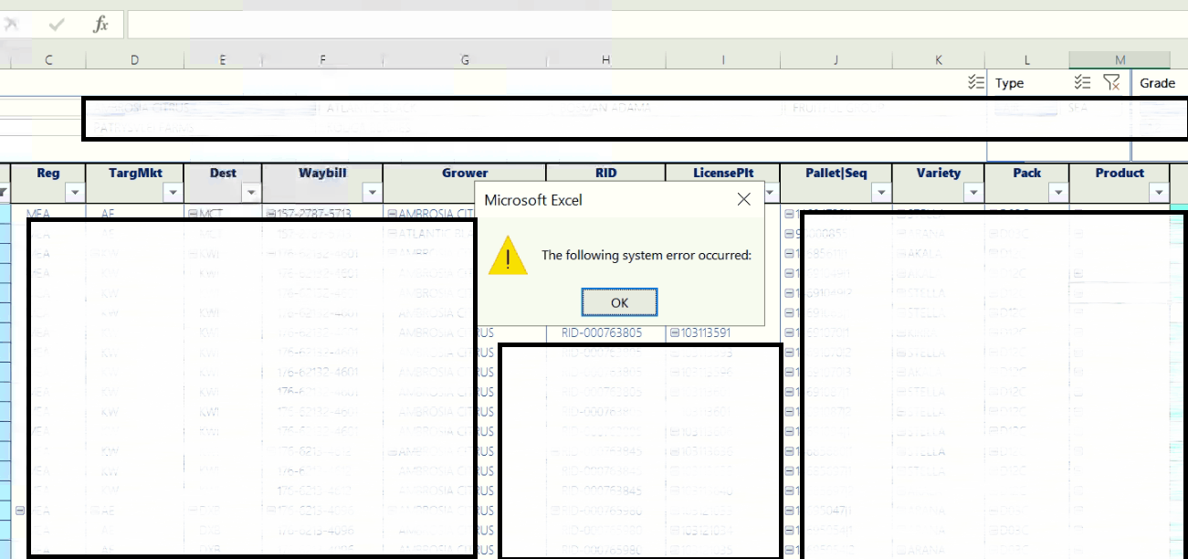 |Weird Excel Error - Microsoft Q&A