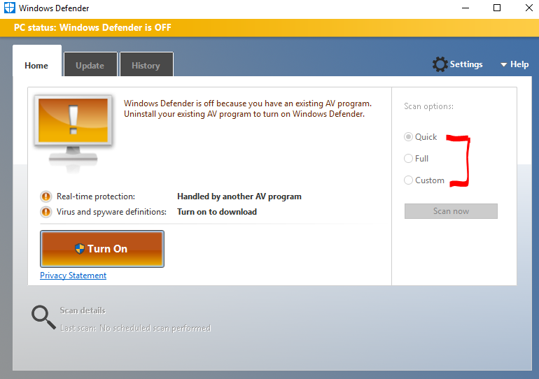 Full scan in offline mode - Microsoft Q&A