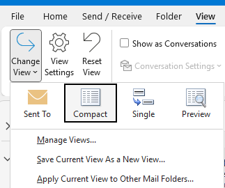 I would like to change my email view back to how it was before ...