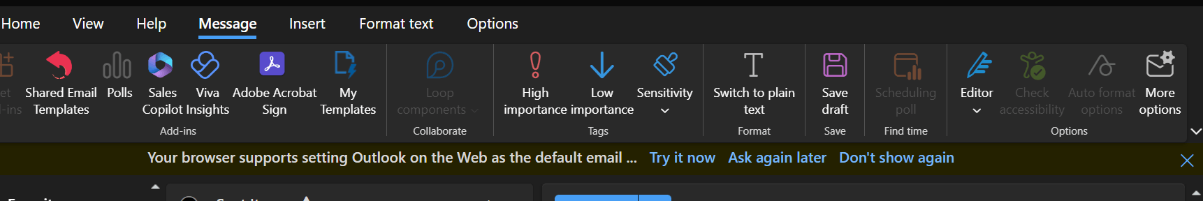 How can I customize the message ribbon? - Microsoft Q&A