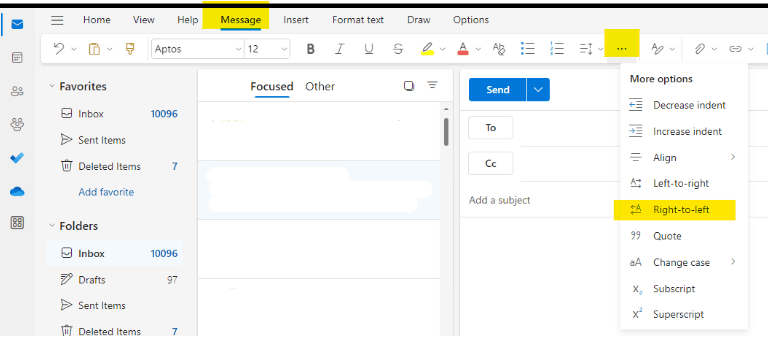 How to change text typing from "Left to Right" to "Right to Left" on ...