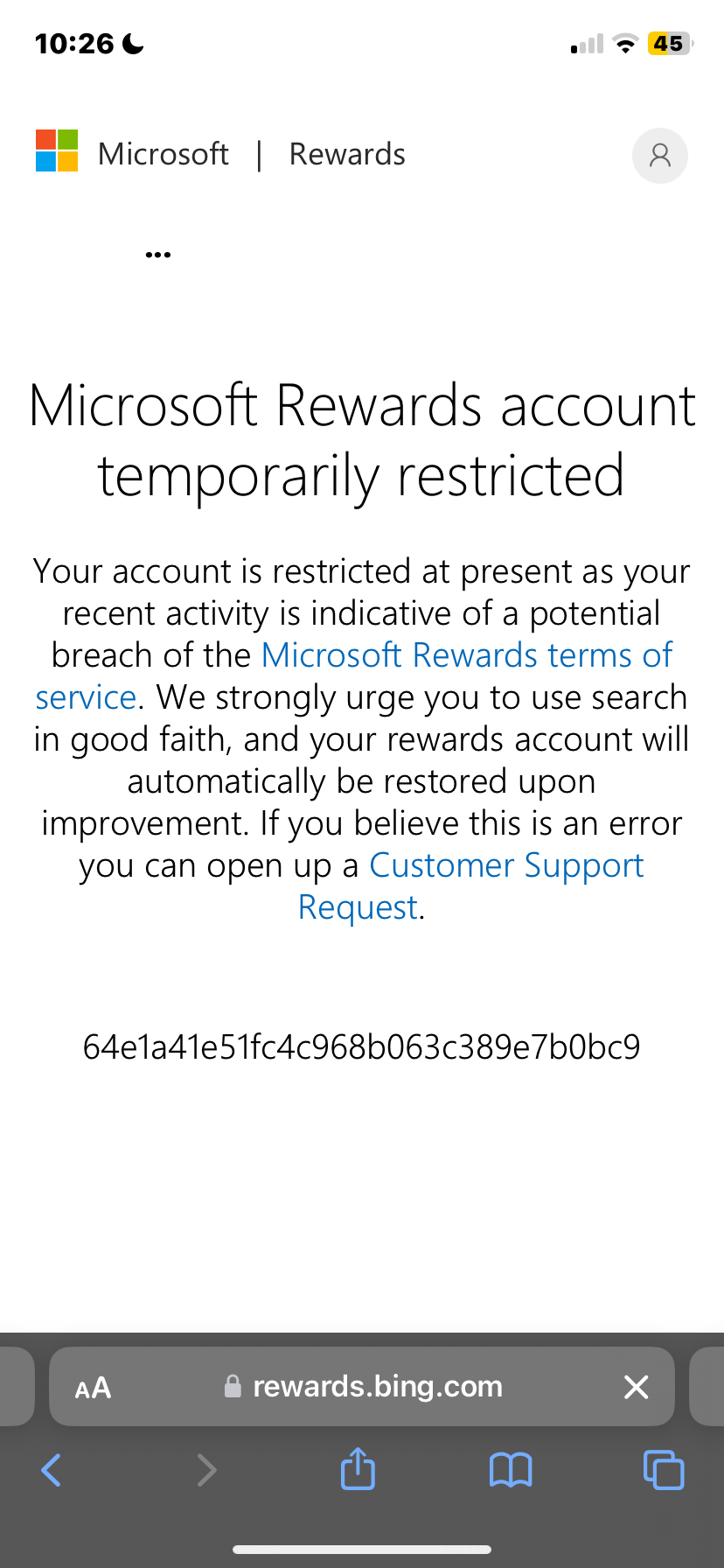 Microsoft rewards account temporarily restricted - Microsoft Q&A