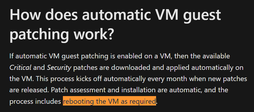 Automatically Scheduling Azure Vm Restart After Security Updates Installation Microsoft Qanda