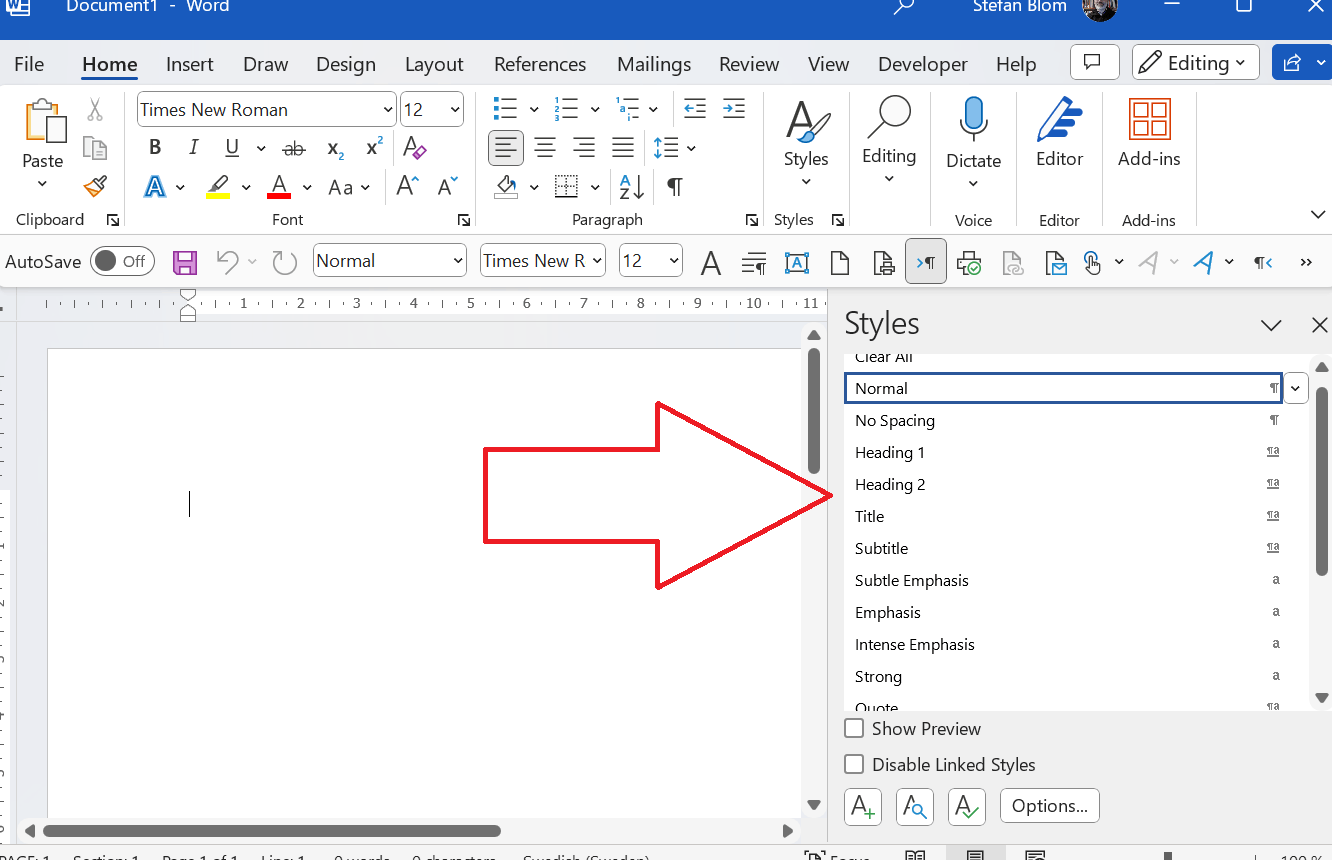 Open Styles Pane by Default - Microsoft Q&A