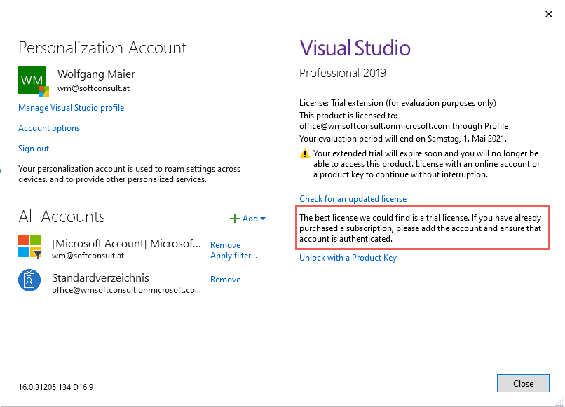 VS 2019 Trial will expire - Microsoft Q&A