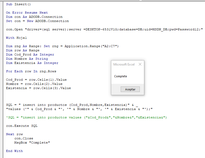 VBA Error INSERT SQL - Microsoft Q&A VBA Error INSERT SQL - Microsoft Q&A