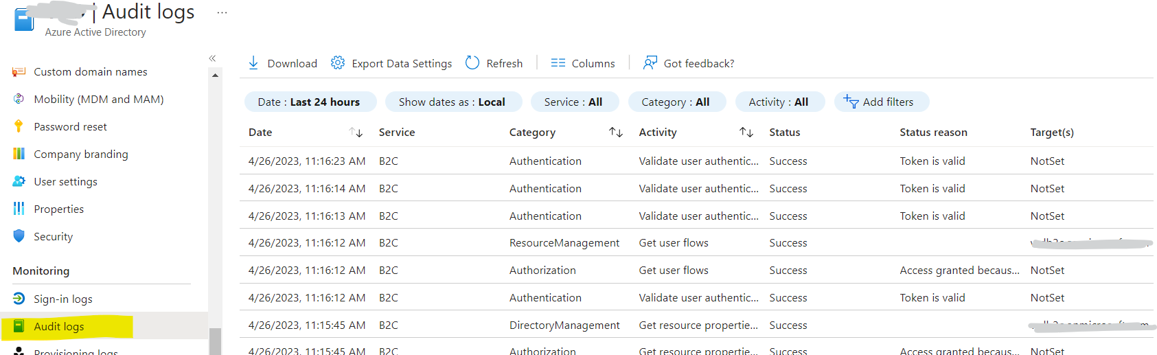 We have a App registered in App Registration, how to view event when it ...